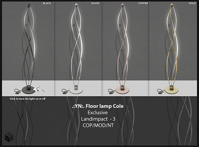 Second Life Marketplace - .:YN:. Floor lamp Cole Fullset